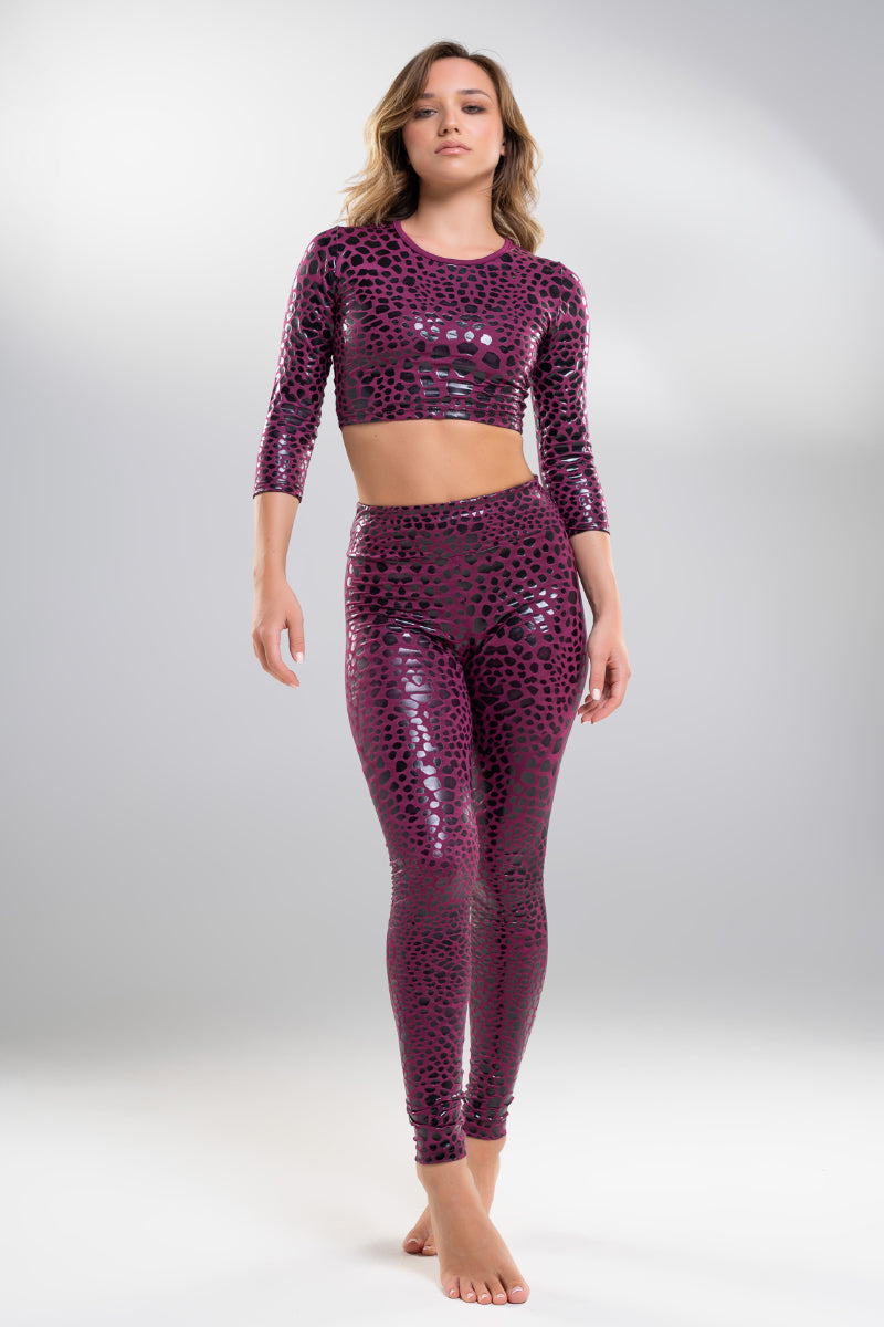 Paradise Chick Superhero Sticky High Waist Leggings - Magenta Chameleon ...