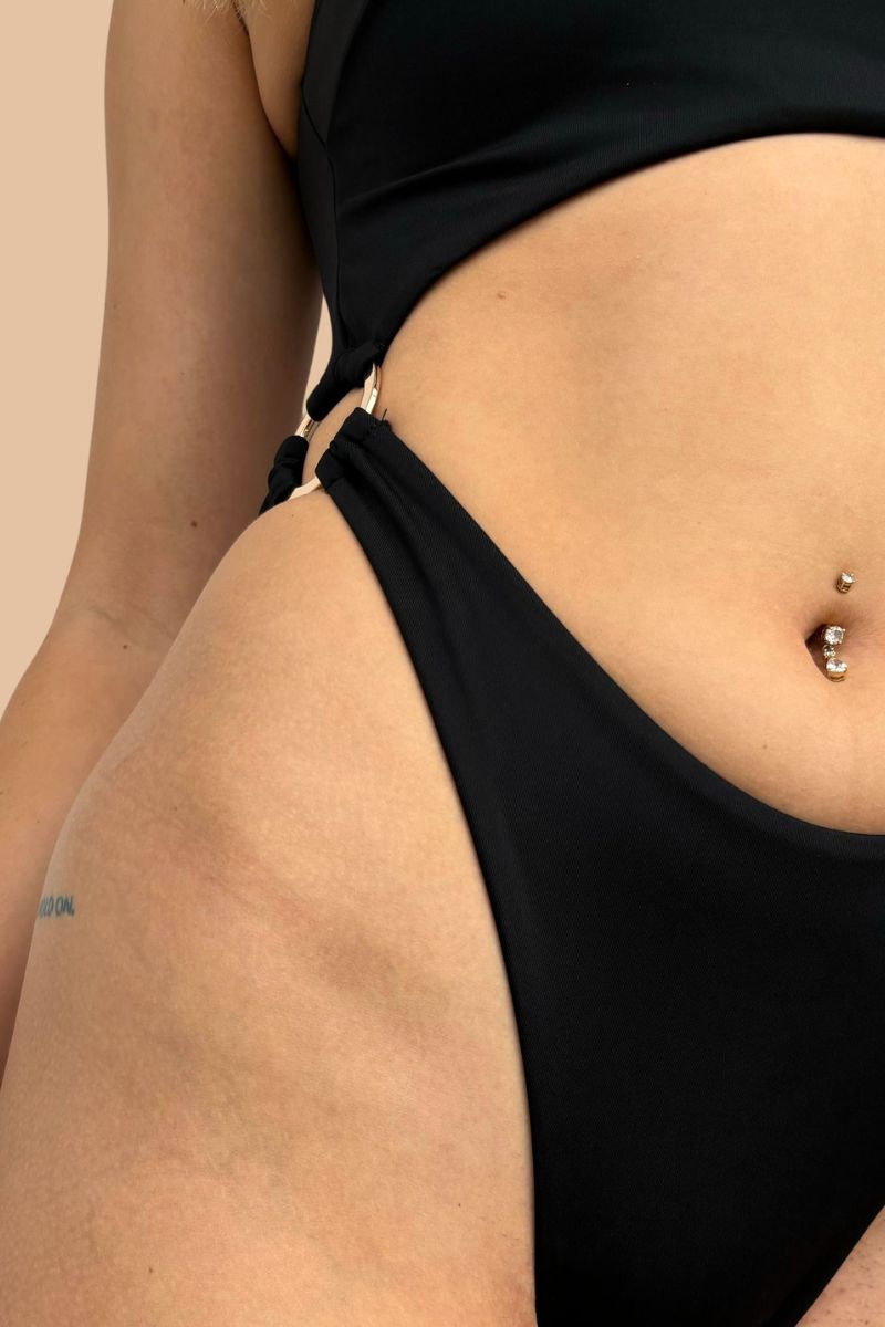 Lunalae Kenzie High Cut Bodysuit - Black · Pole Junkie