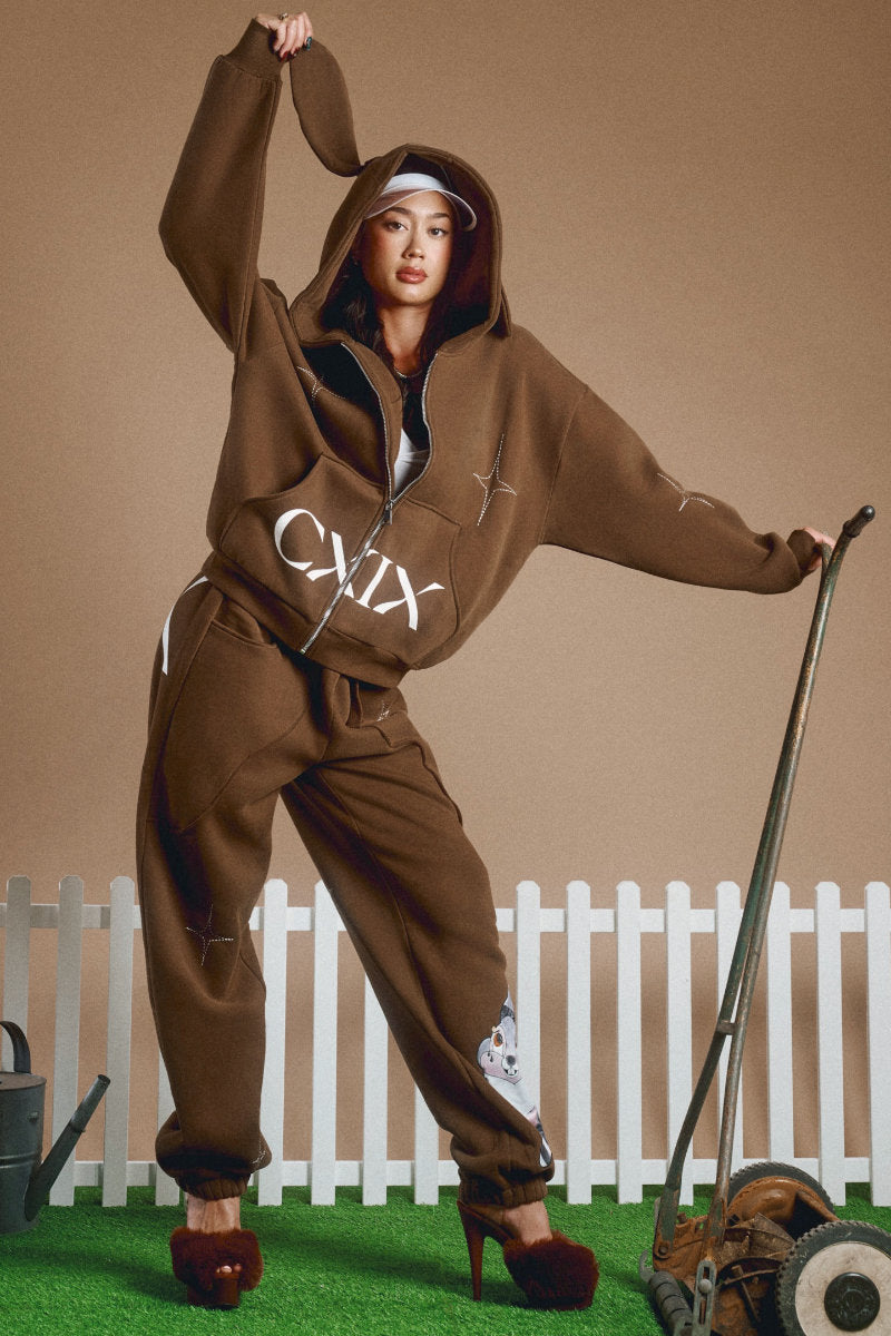 CXIX Creatures in the Club: Honey Bunz Zip Hoodie - Chocolate – Pole Junkie