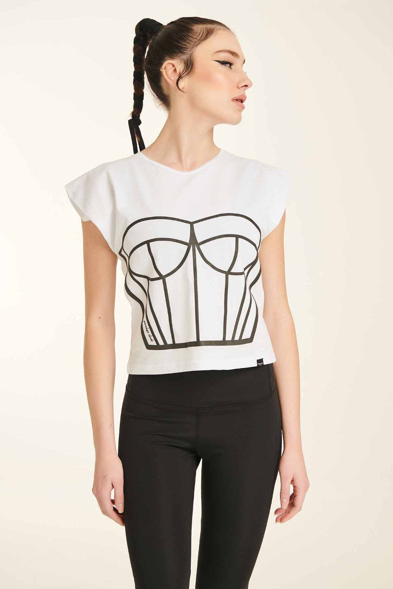 Paradise Chick Supreme Corset T-shirt - White · Pole Junkie