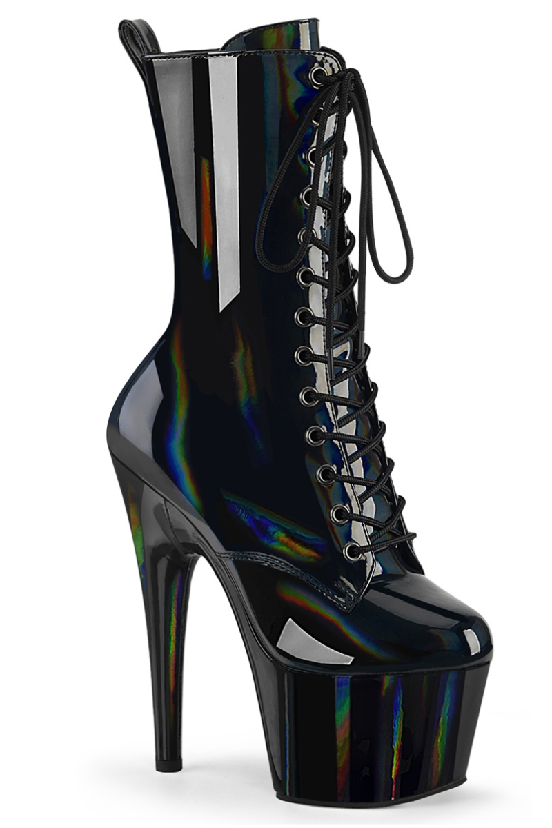 Pleaser USA Adore-1040WR 7inch Pleaser Boots - Holographic Black · Pole ...