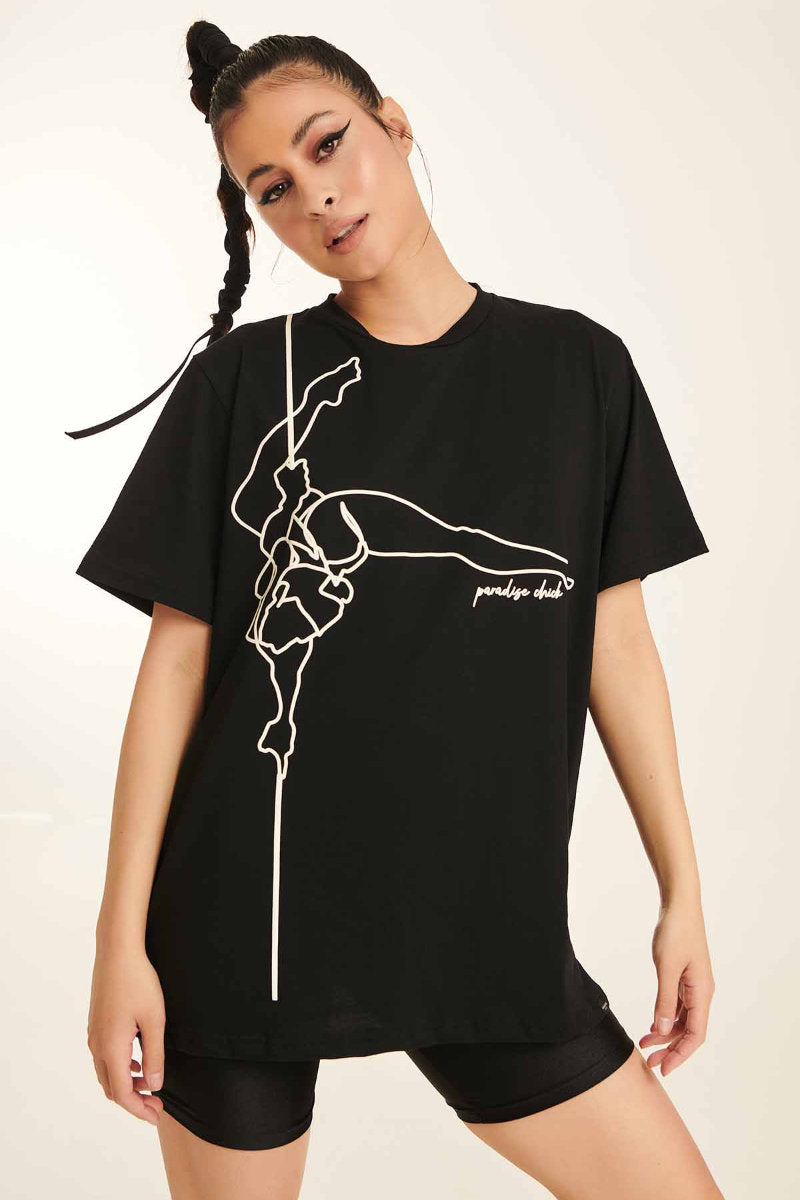 Paradise Chick Supreme Poledancer T-shirt - Black · Pole Junkie