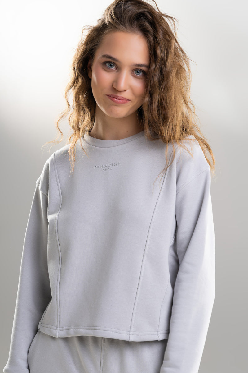 Paradise Chick Supreme Logo Sweater - Light Grey · Pole Junkie